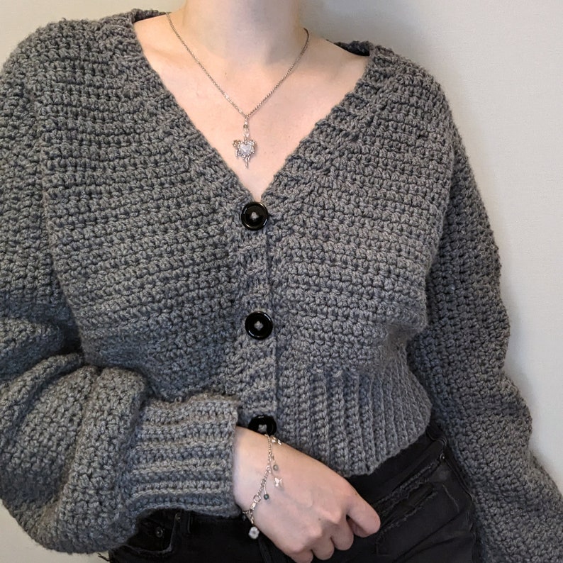 Cozy Cute Custom Handmade Crochet Cardigan With Personalized Jewelry ...