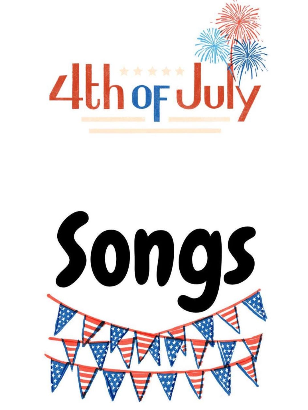 Fourth of July Song Book of Patriotic Songs Printable Lyrics for Kids ...