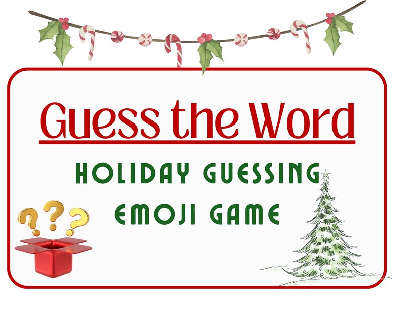 Christmas Emoji Game | Guess the Word, Family Holiday (printable) - Etsy