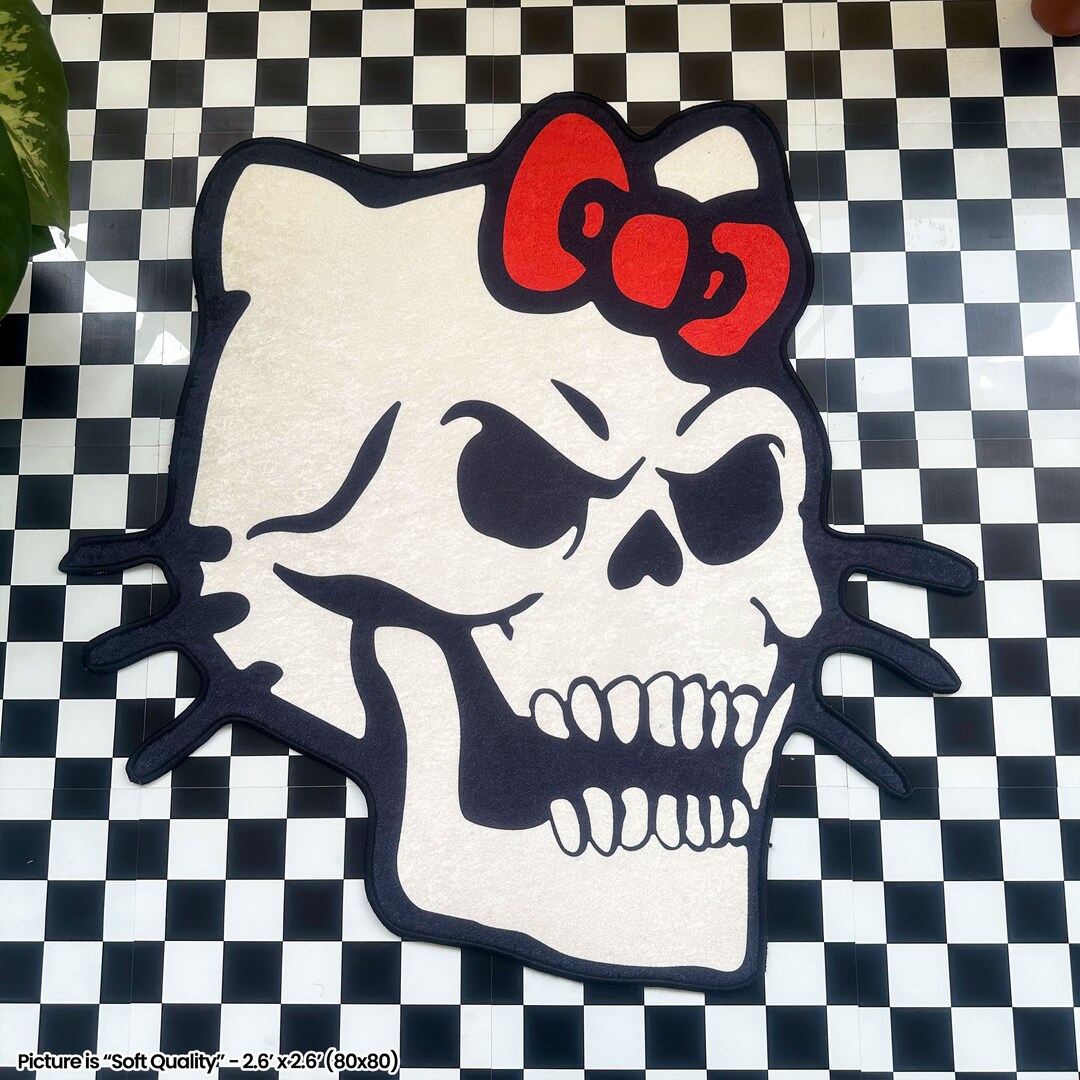 Gothic Cartoon Character Girl Room Rug Skeleton Horror Rug - Etsy