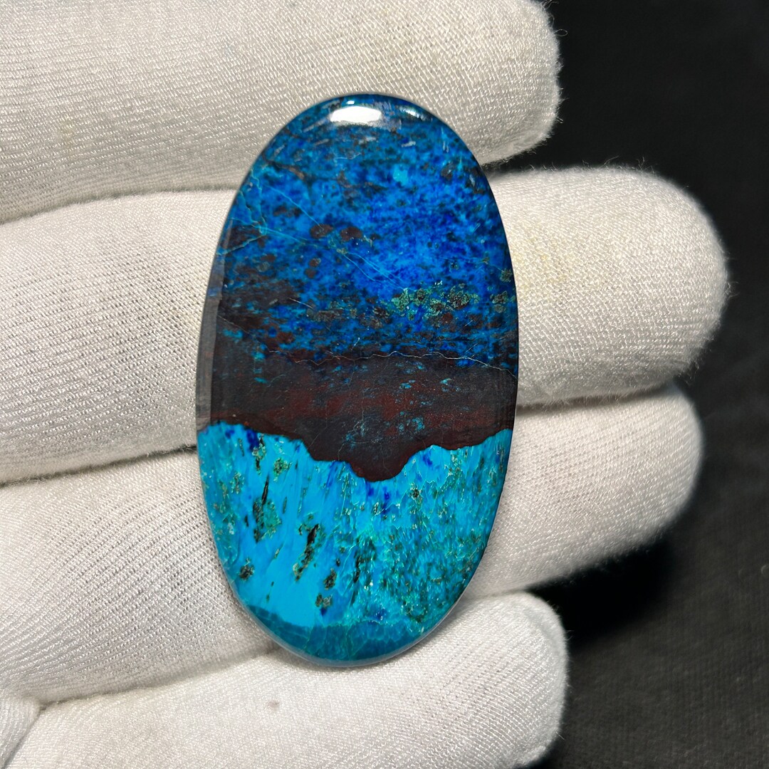 100% Natural Azurite Chrysocolla Cabochon, Rarest Chrysocolla Azurite ...