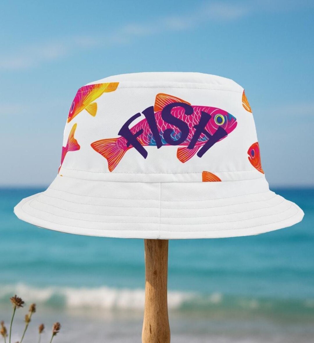 Fish Bucket Hat - Fun Accessory for Beach Lovers, Sun Hat for Fishing ...