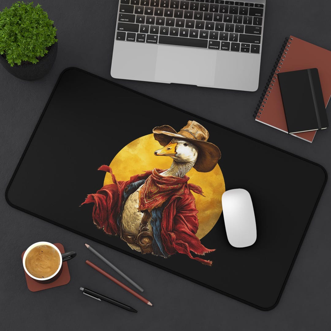 Cowboy Goose Desk Mat: Funny Western Office Decor - Etsy