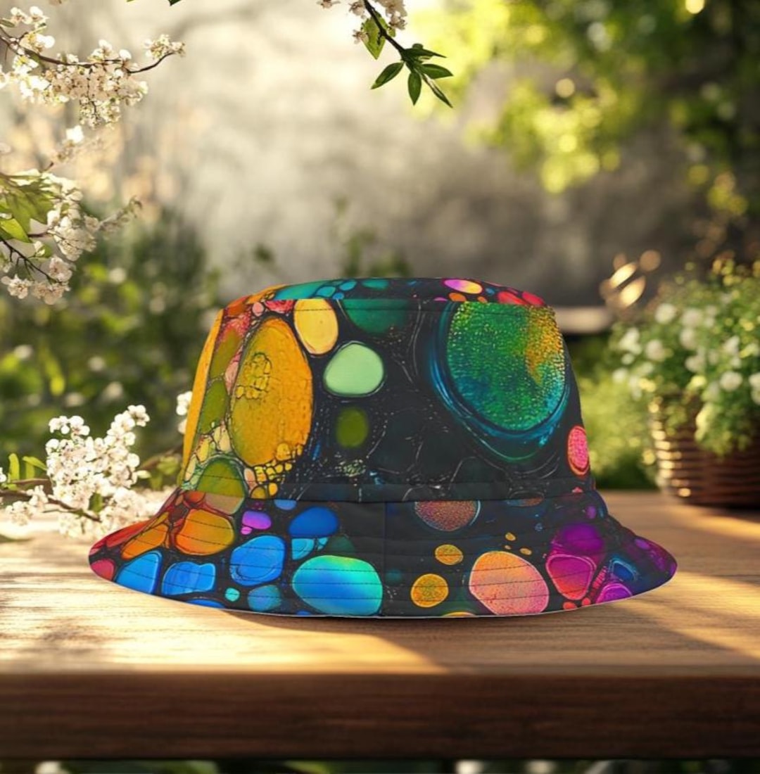 Abstract Bubbles Bucket Hat: Boho Festival Sun Hat - Etsy