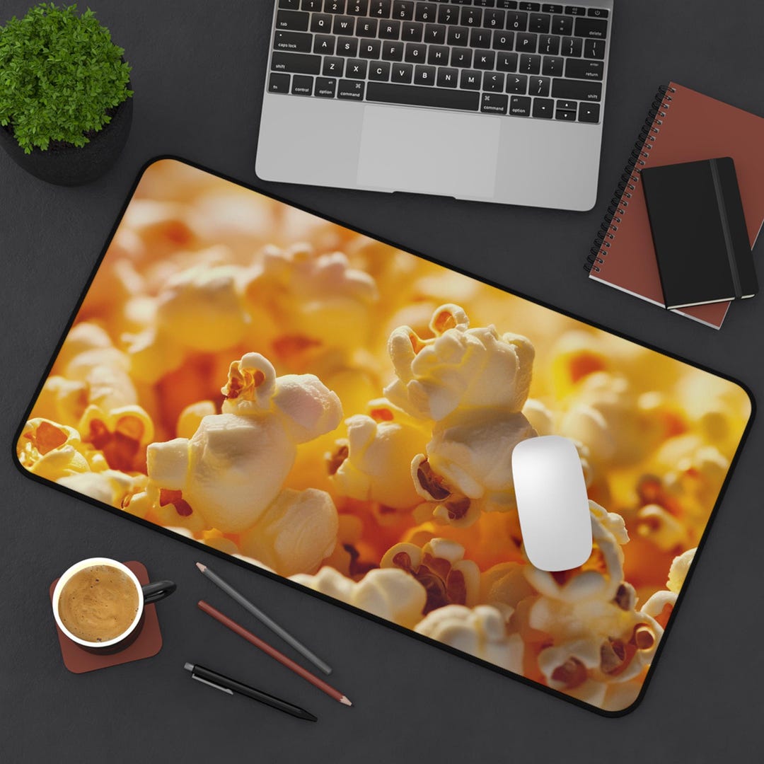 Popcorn Desk Mat: Fun Office & Gamer Decor - Neoprene - Etsy