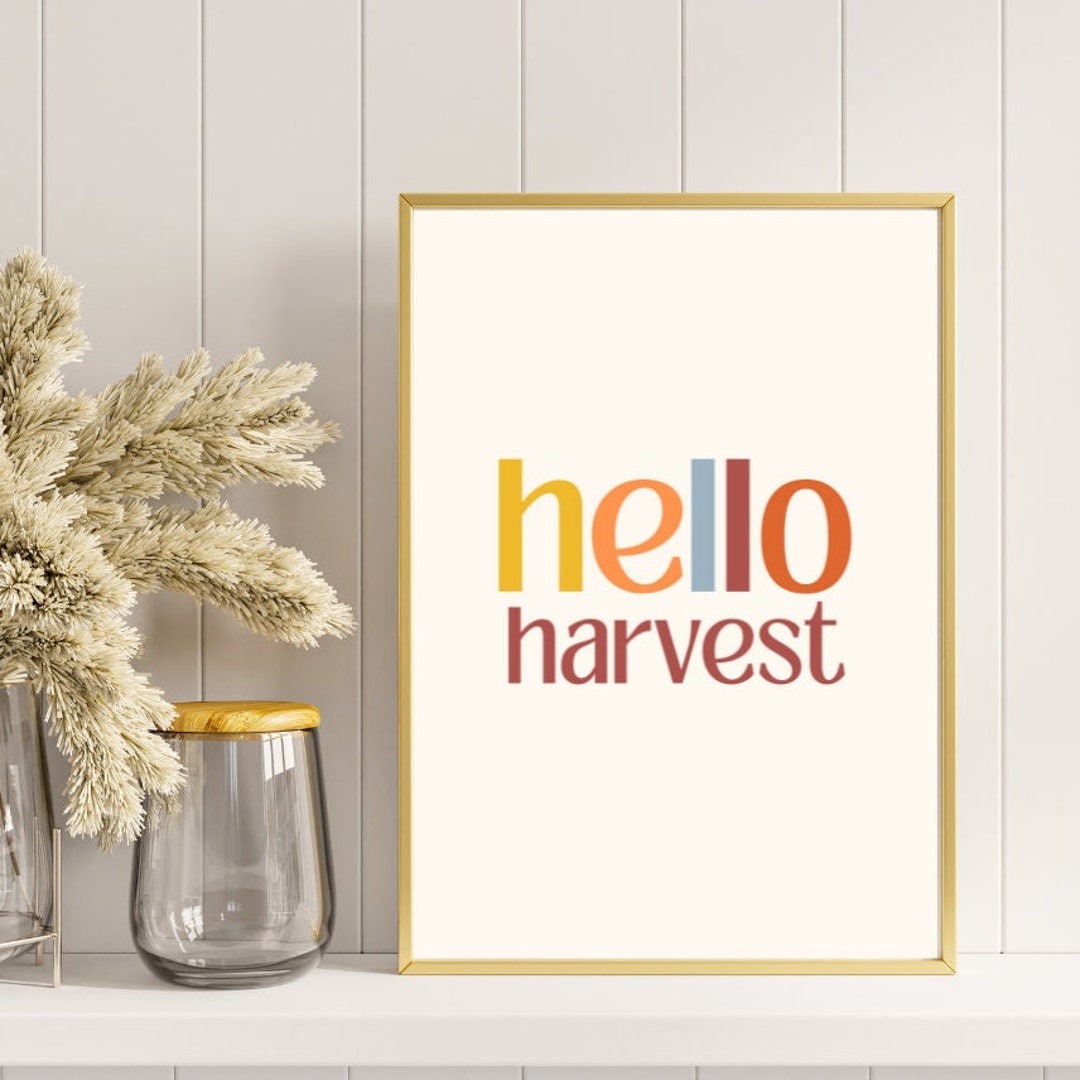 Hello Harvest Farmers Framable Printable Cute Fall Quotes - Etsy
