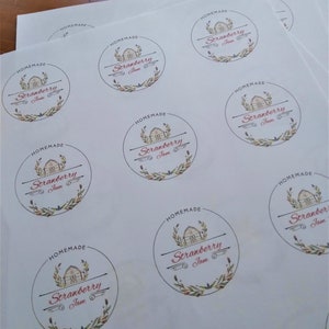 2.5" Vintage Farmhouse Canning Jar Labels, Round Mason Jar Stickers for ...