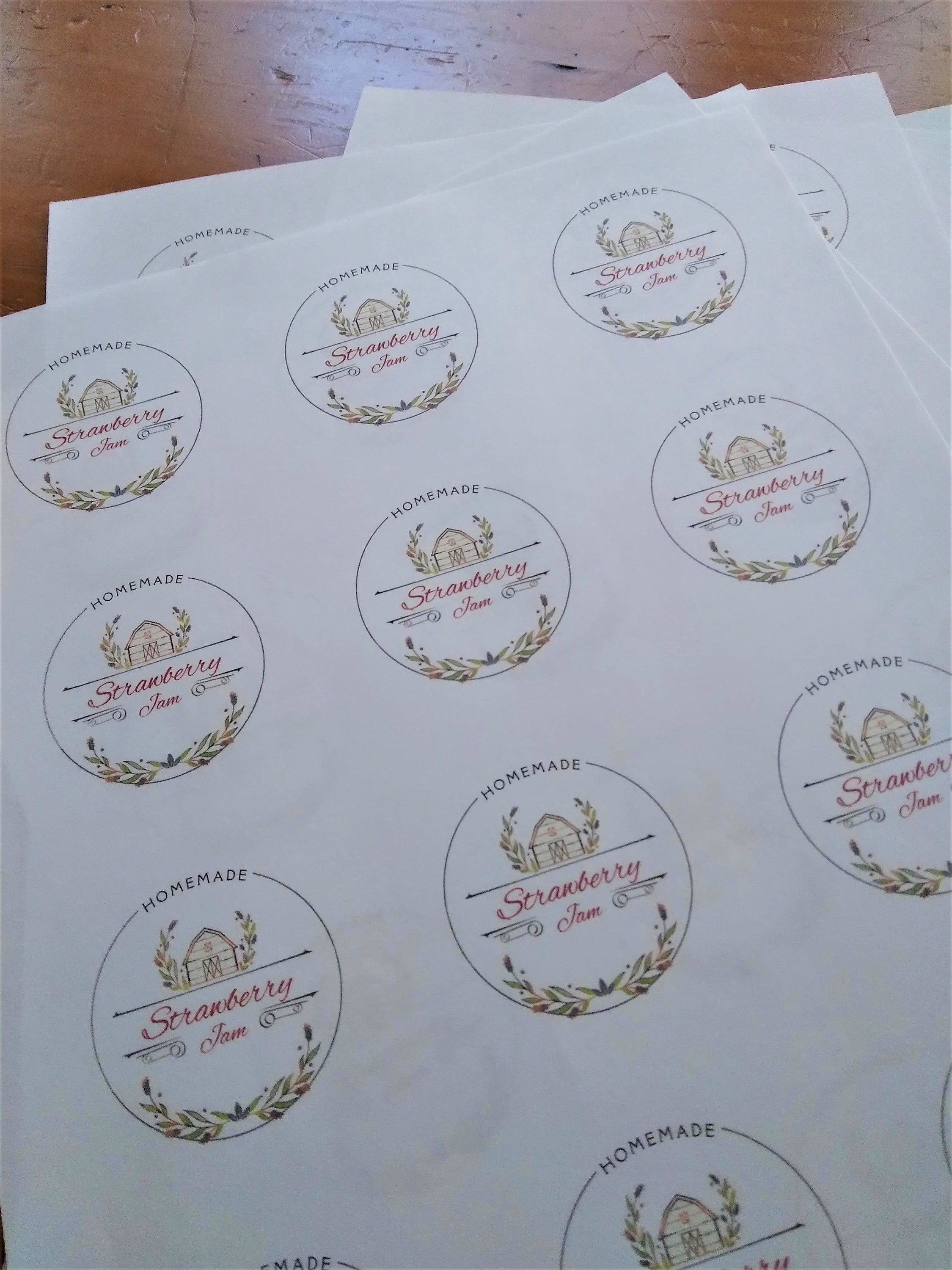 2.5" Vintage Farmhouse Canning Jar Labels, Round Mason Jar Stickers for ...