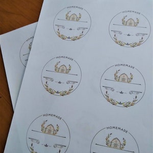 Blank 2 Vintage Farmhouse Canning Jar Labels, Round Mason Jar Stickers ...