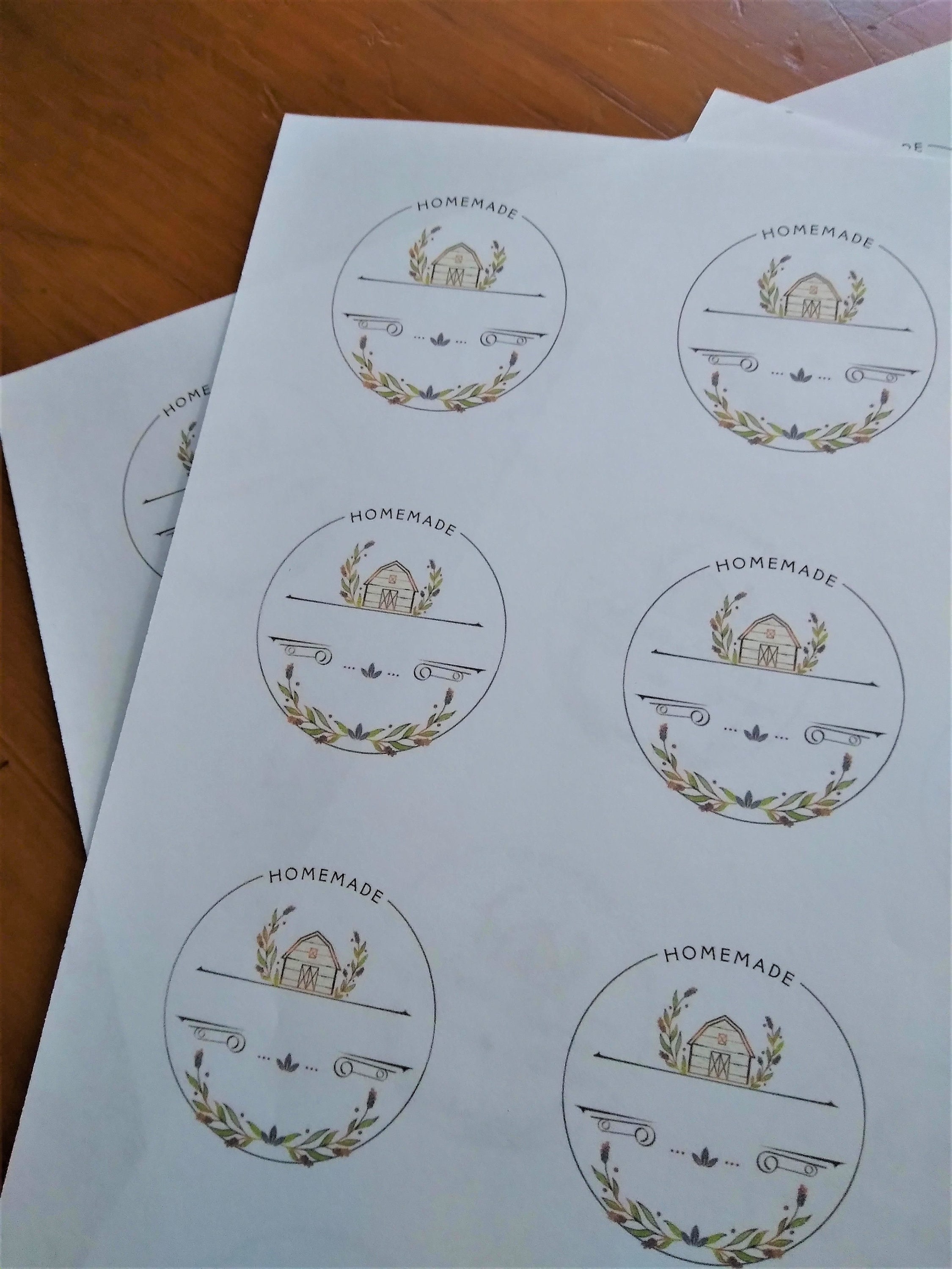 Blank 2 Vintage Farmhouse Canning Jar Labels, Round Mason Jar Stickers ...