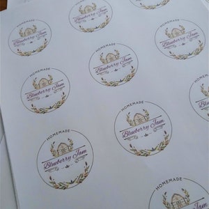 2 Vintage Farmhouse Canning Jar Labels, Round Mason Jar Stickers for ...