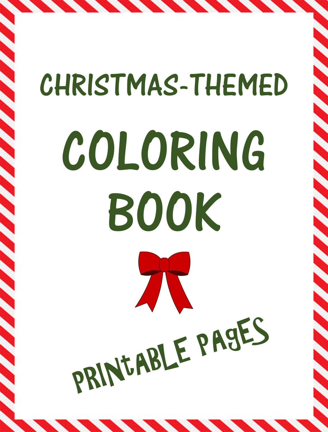 Christmas/holiday Themed Printable Coloring Book Pages for Kids, 20 ...