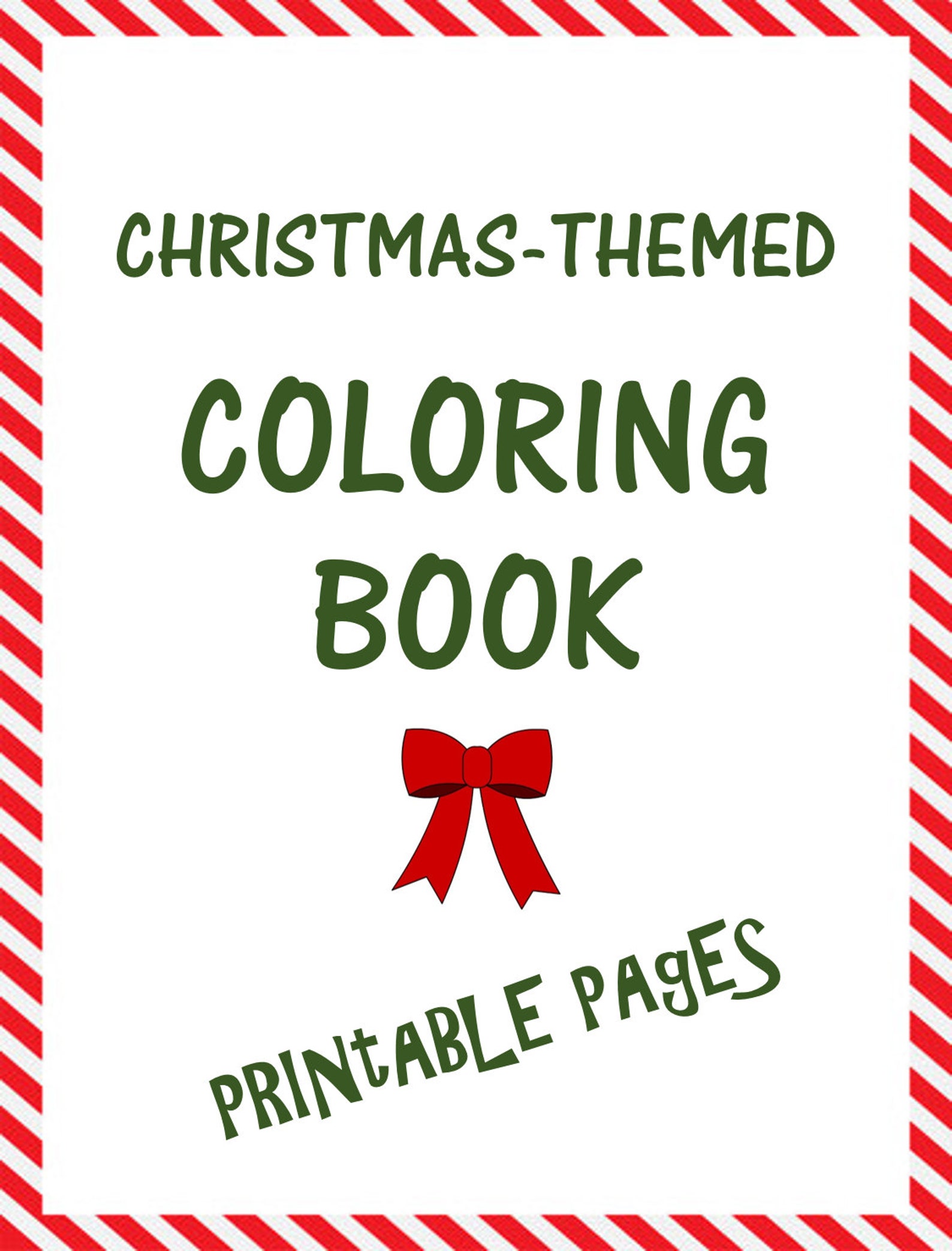 Christmas/holiday Themed Printable Coloring Book Pages for Kids, 20 ...