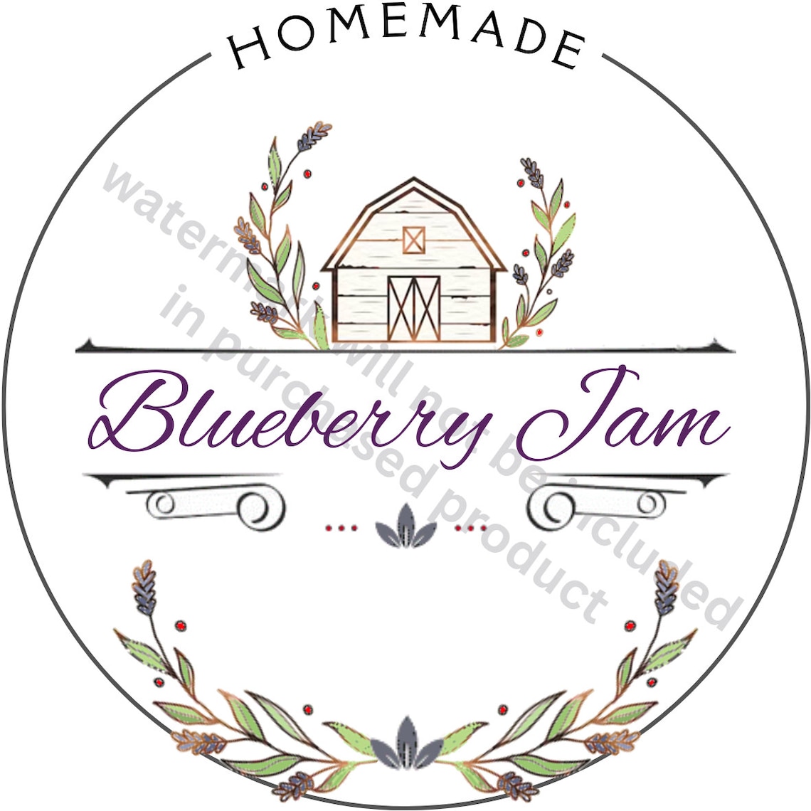 2 Vintage Farmhouse Canning Jar Labels, Round Mason Jar Stickers for ...