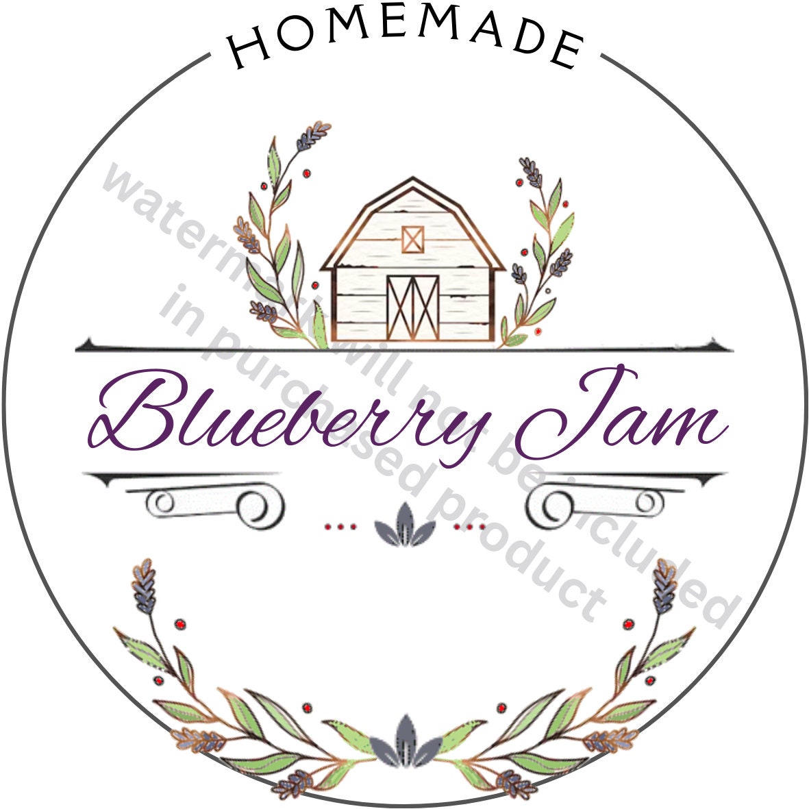 2 Vintage Farmhouse Canning Jar Labels, Round Mason Jar Stickers for ...