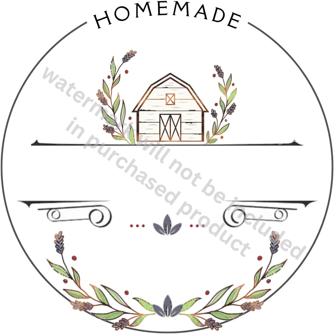 Blank 2 Vintage Farmhouse Canning Jar Labels, Round Mason Jar Stickers ...