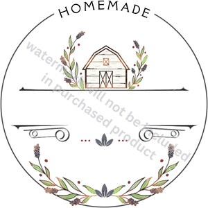 Blank 2 Vintage Farmhouse Canning Jar Labels, Round Mason Jar Stickers ...
