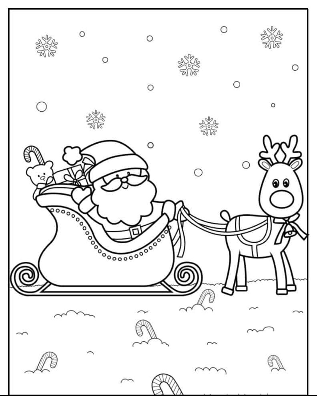 Christmas/holiday Themed Printable Coloring Book Pages for Kids, 20 ...