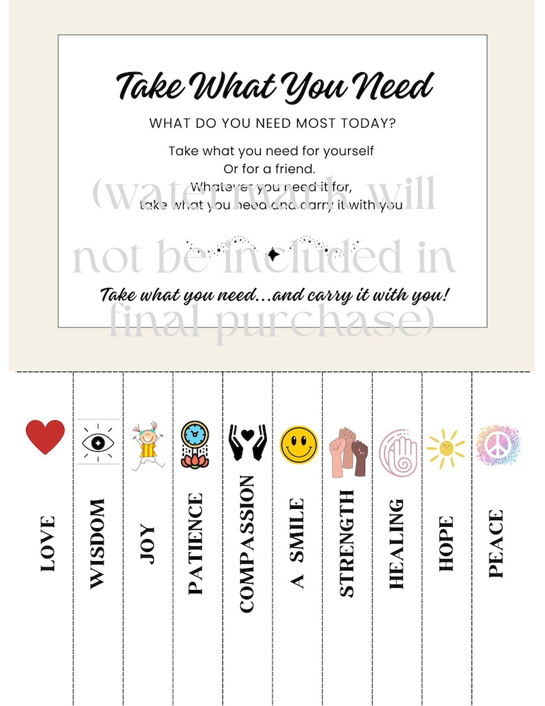 Printable: Take What You Need Flyer / Support/ Bulletin Board Decor ...