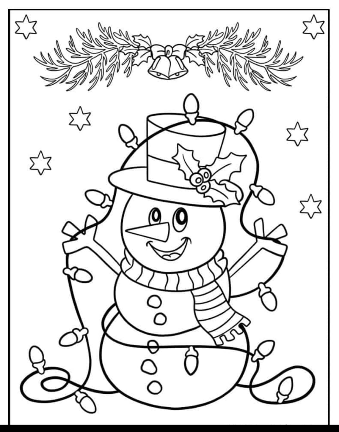 Christmas/holiday Themed Printable Coloring Book Pages for Kids, 20 ...