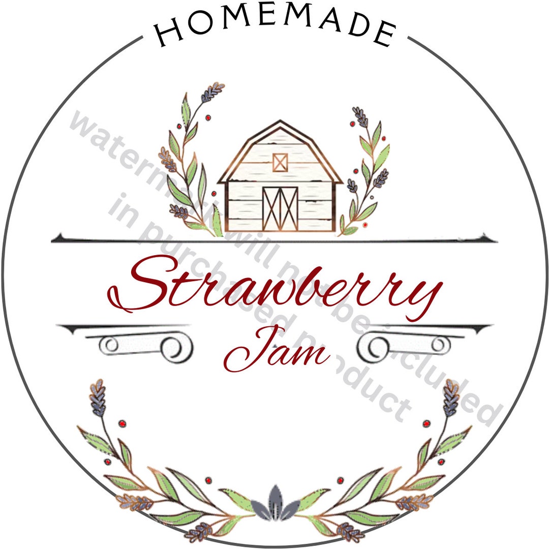 2.5" Vintage Farmhouse Canning Jar Labels, Round Mason Jar Stickers for ...