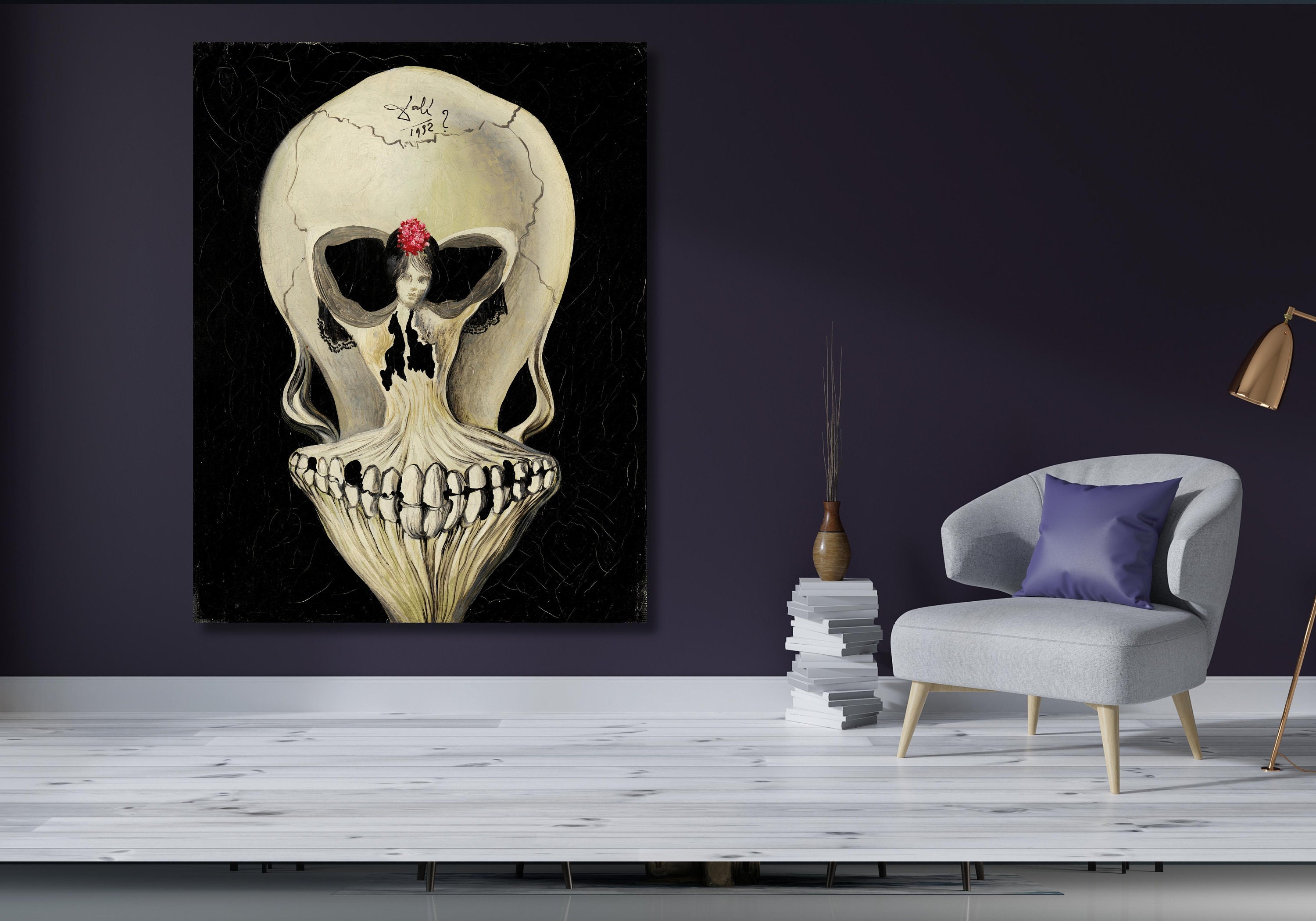 Salvador Dali Ballerina in a Skull Ready to Hang Poster,ballerina Skull ...