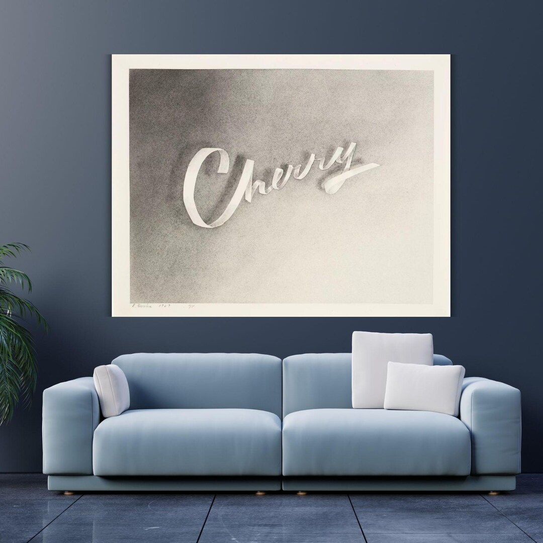 Cherry by Ed Ruscha Ready to Hang Canvas Quality Print Wall Art Poster ...