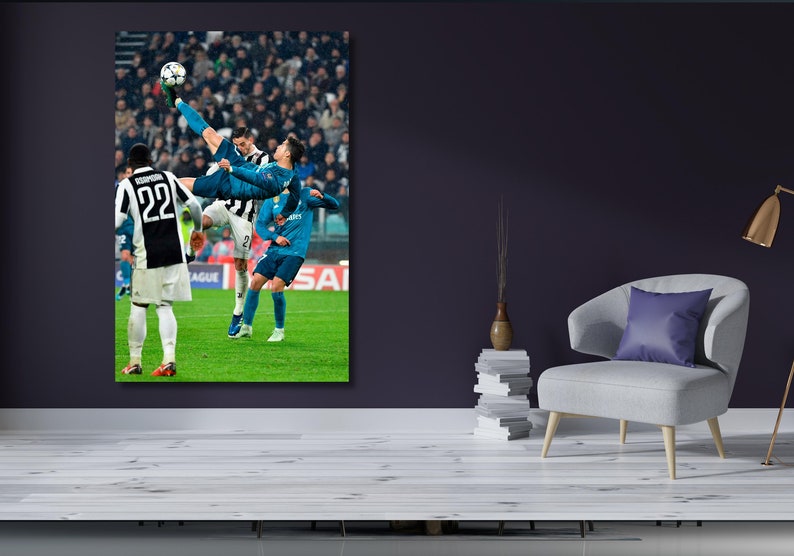 Overhead Kick Cristiano Ronaldo Poster, Ronaldo Print, Football Poster ...