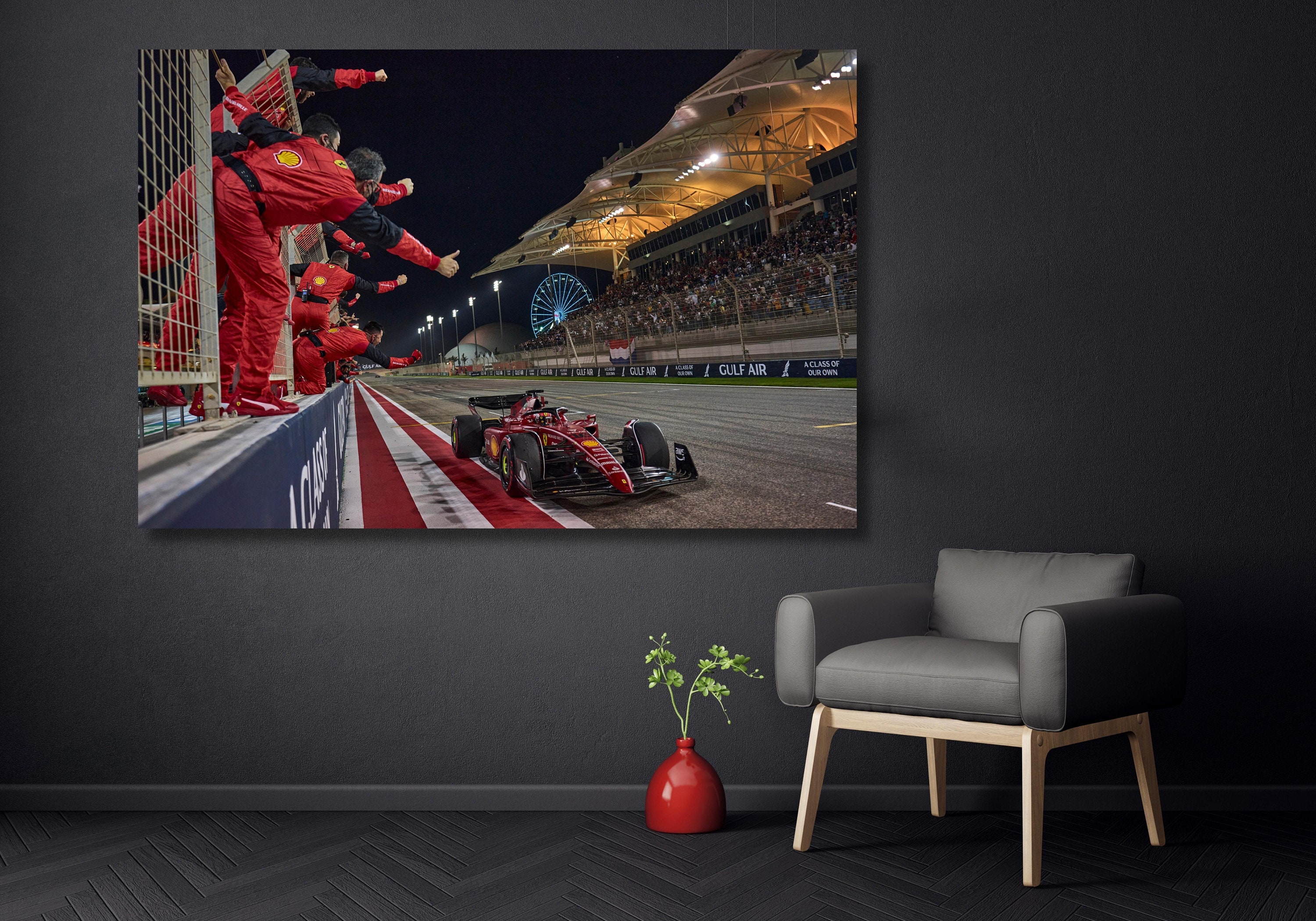 Ferrari Racing POSTER, Charles Leclerc Canvas Wall Art,grand Prix Wall Art, Charles Leclerc ...