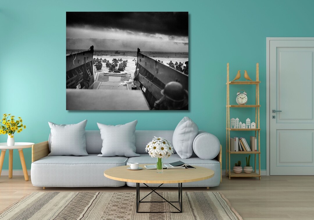 Into the Jaws of Death Omaha Beach Landing Craft D-day Canvas ...