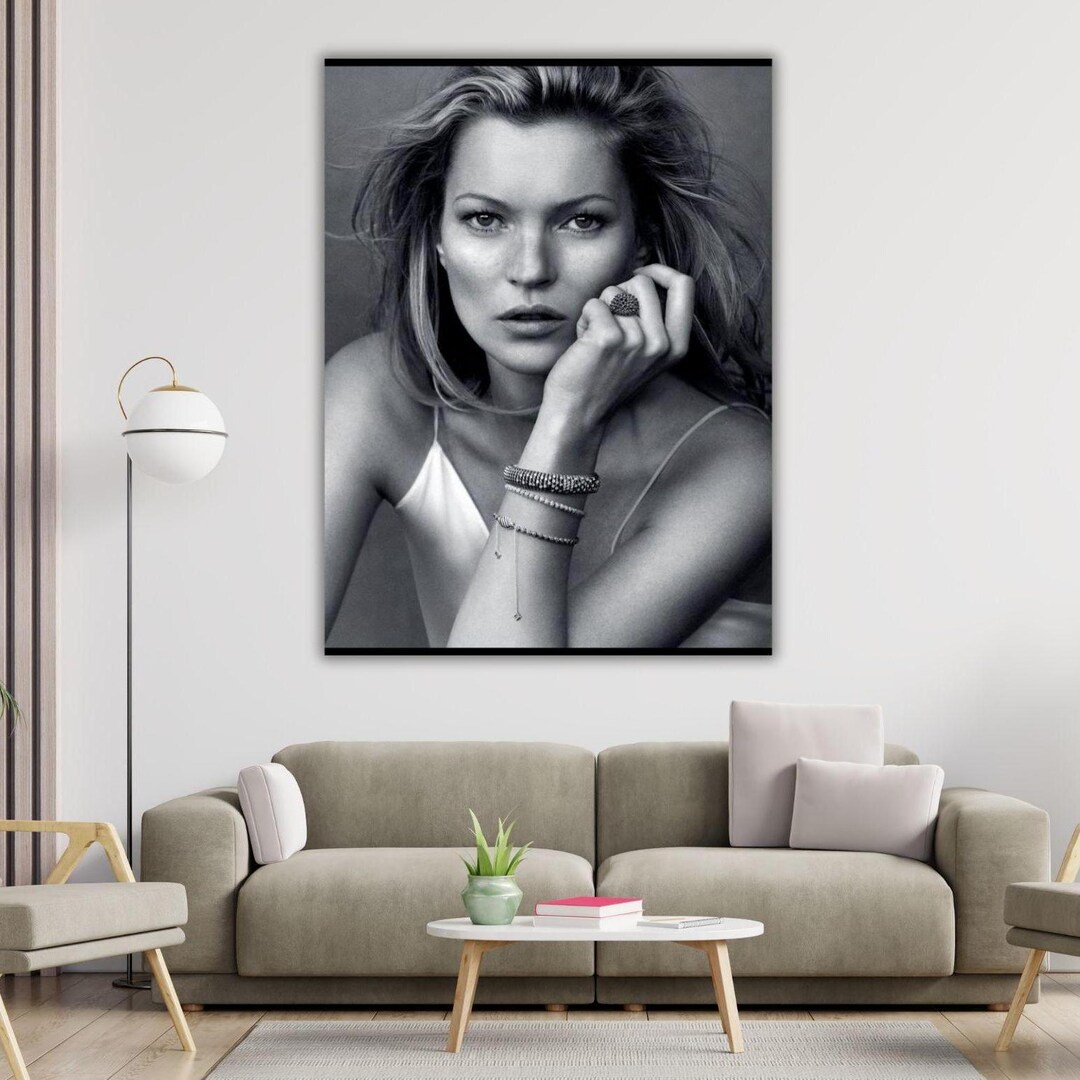 Kate Moss Ready to Hang Canvas, Kate Moss Poster Fashion Print Life is ...