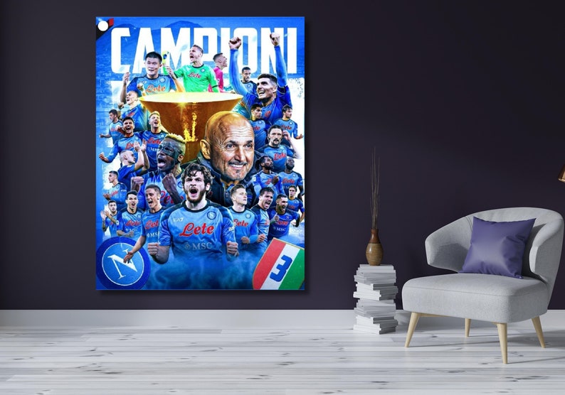 Napoli Poster 2023 Serie A Champions Art , Serie A Poster, San Paolo ...