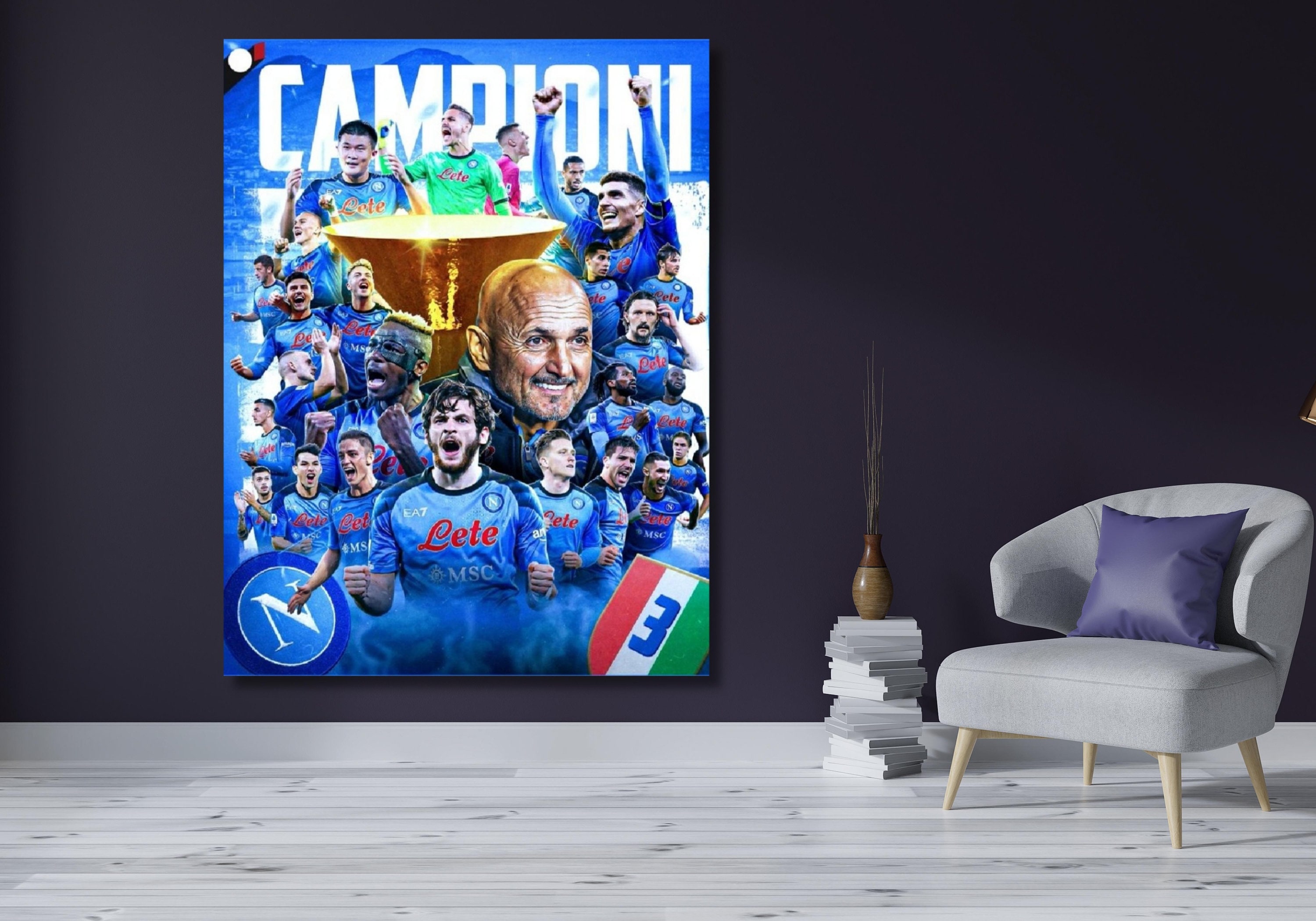 Napoli Poster 2023 Serie A Champions Art , Serie A Poster, San Paolo ...