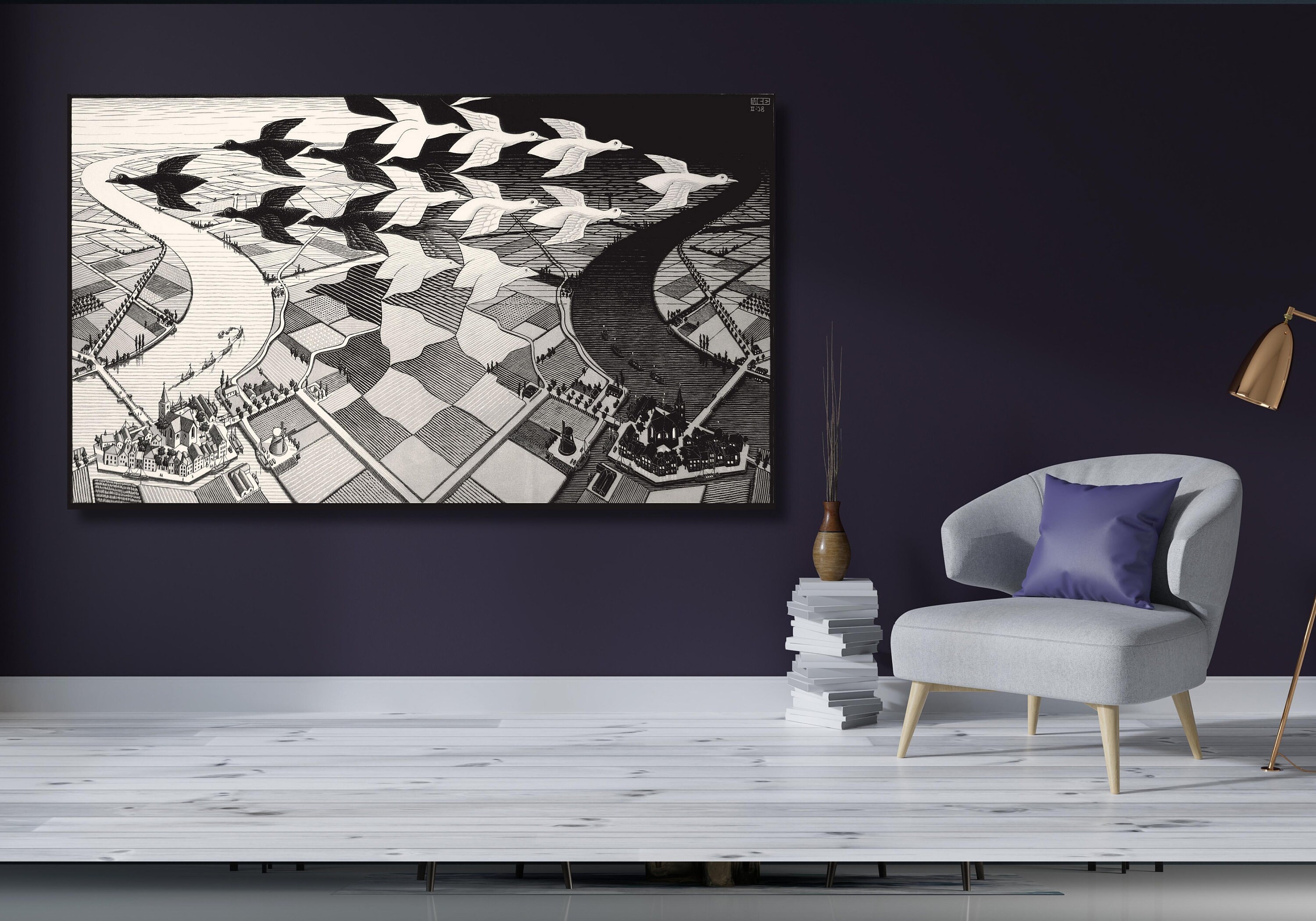Day and Night WALL ART Print, Maurits Cornelis Escher Wall Art, MC ...