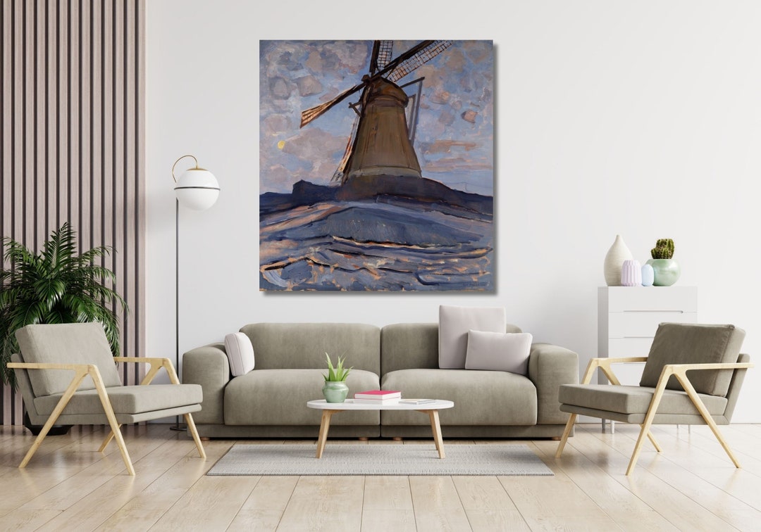 Windmill by Piet Mondrian Art,piet Mondrian Canvas Artwork,mondrian ...