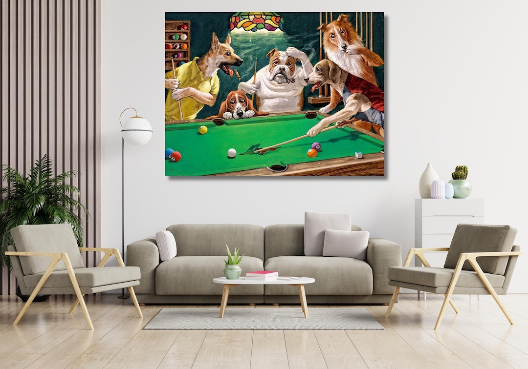 Dogs Playing Poker Poster,cassius Marcellus Coolidge A Bold Bluff Dogs ...