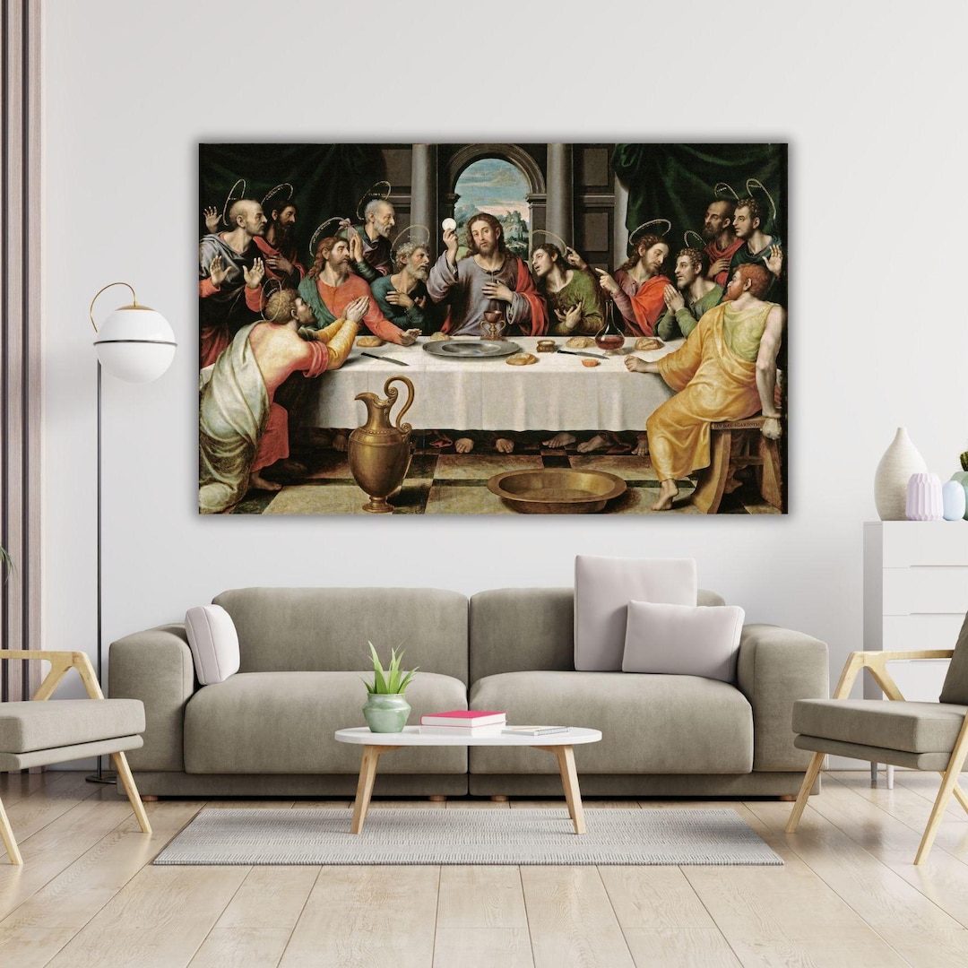 Last Supper by Juan De Juanes Wall Art, Last Supper Canvas Set, Jesus and Disciples Christian ...