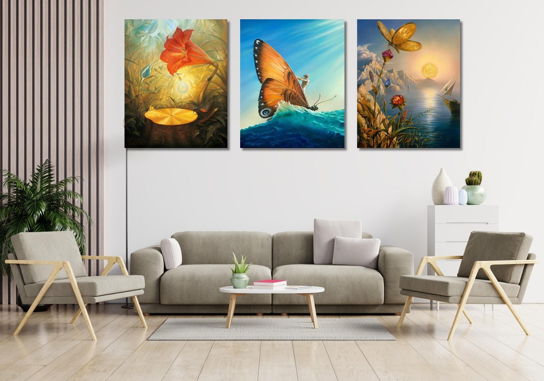 Vladimir Kush Set of 3 WALL ART, Vladimir Kush Poster Print, Vladimir ...