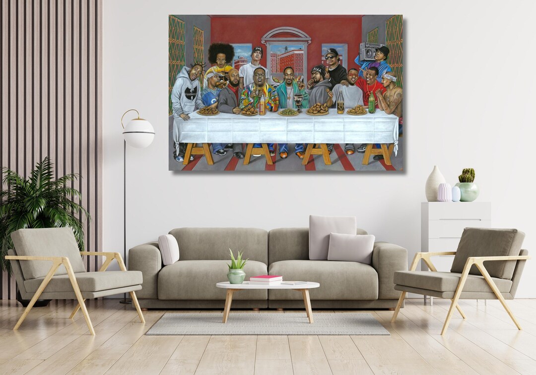 Last Supper Hip Hop WALL ART Print,all Time Rappers Canvas Wall Art ...