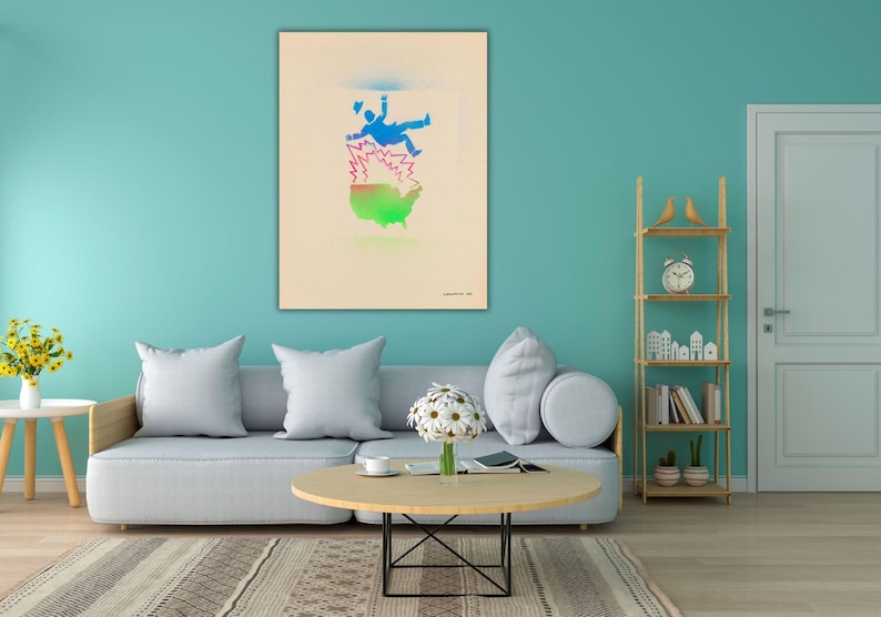 Falling Man by David Wojnarowicz Canvas Ready to Hang Wall Art, Giclée ...