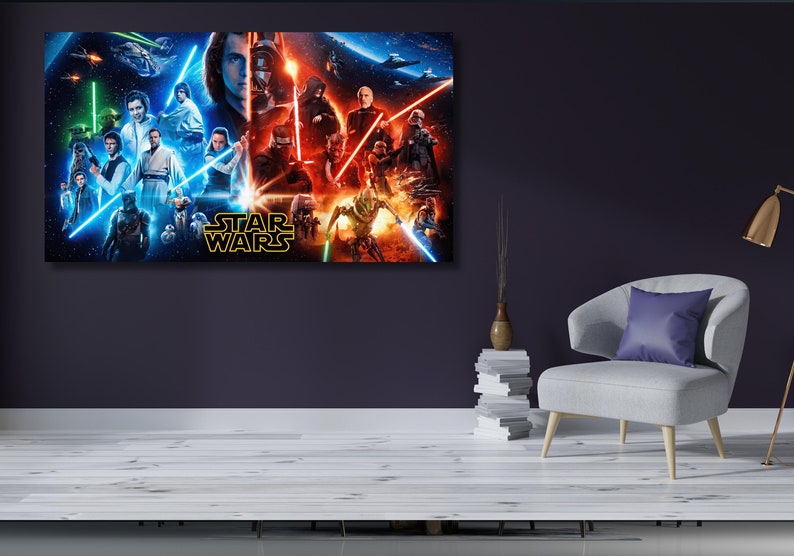 Epic Starwars Full Character POSTER, Star Wars Canvas, Canvas Print ...