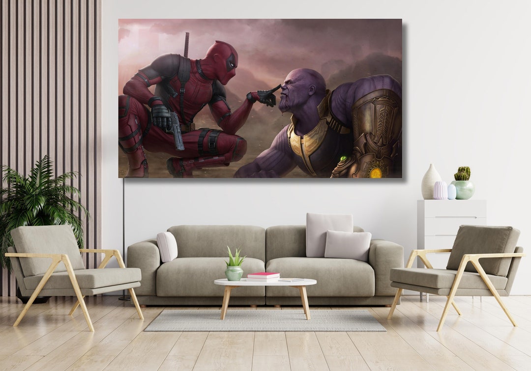 Deadpool and Thanos POSTER, Infinity War Artwork, Gift for Kids, Modern ...