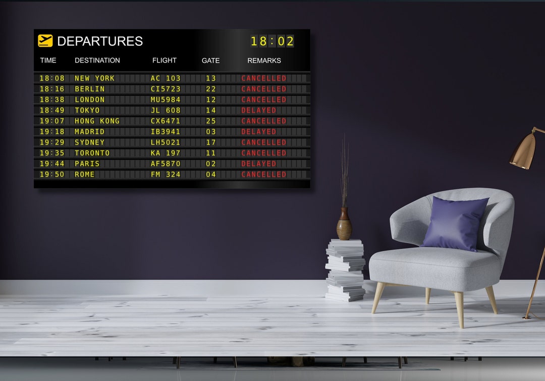 Departures Poster,airport Departures Canvas Wall Art,travel Wall Art ...
