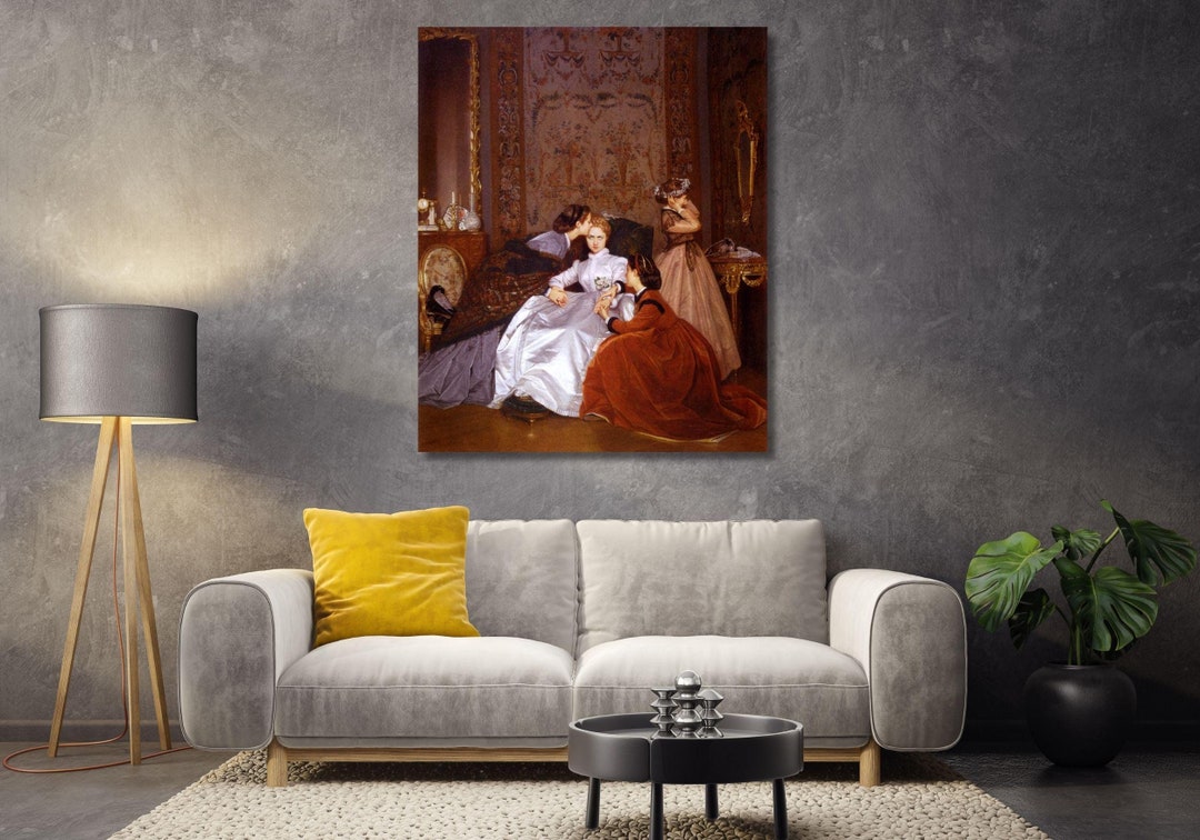 The Hesitant Fiancée by Auguste Toulmouche Canvas, the Reluctant Bride ...