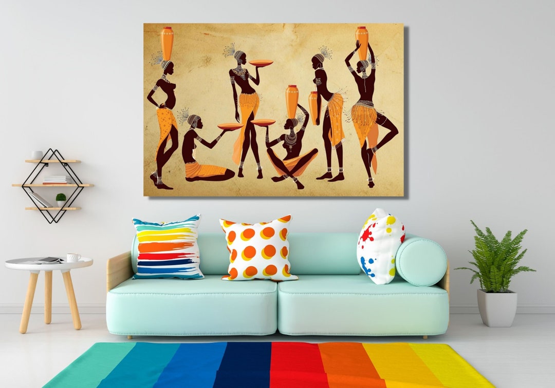African Ready to Hang Poster,african Art Canvas-african American Ladies ...