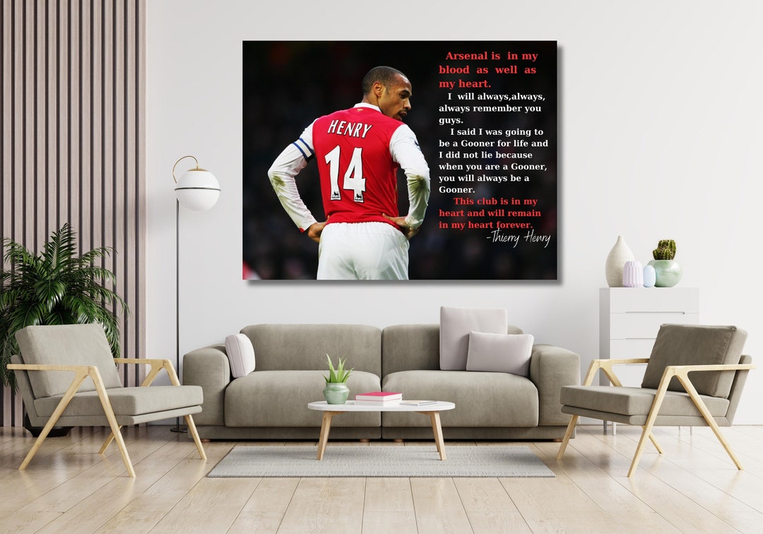 Thierry Henry POSTER, Arsenal Poster, Arsenal Print, Football Poster ...