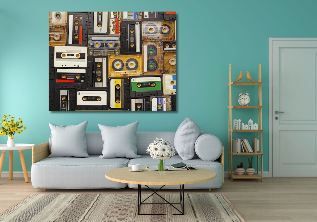 Cassette Boombox Poster Retro Boombox Large Canvas Print Vintage Wall ...