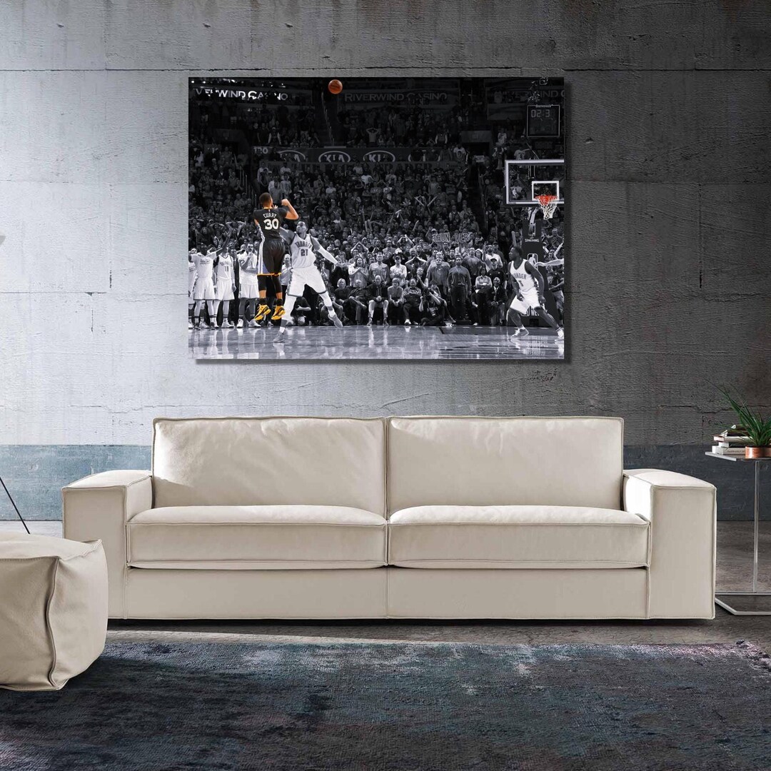 Stephen Curry Last Shot Poster, Ready to Hang Canvas, Buzzer Beater ...