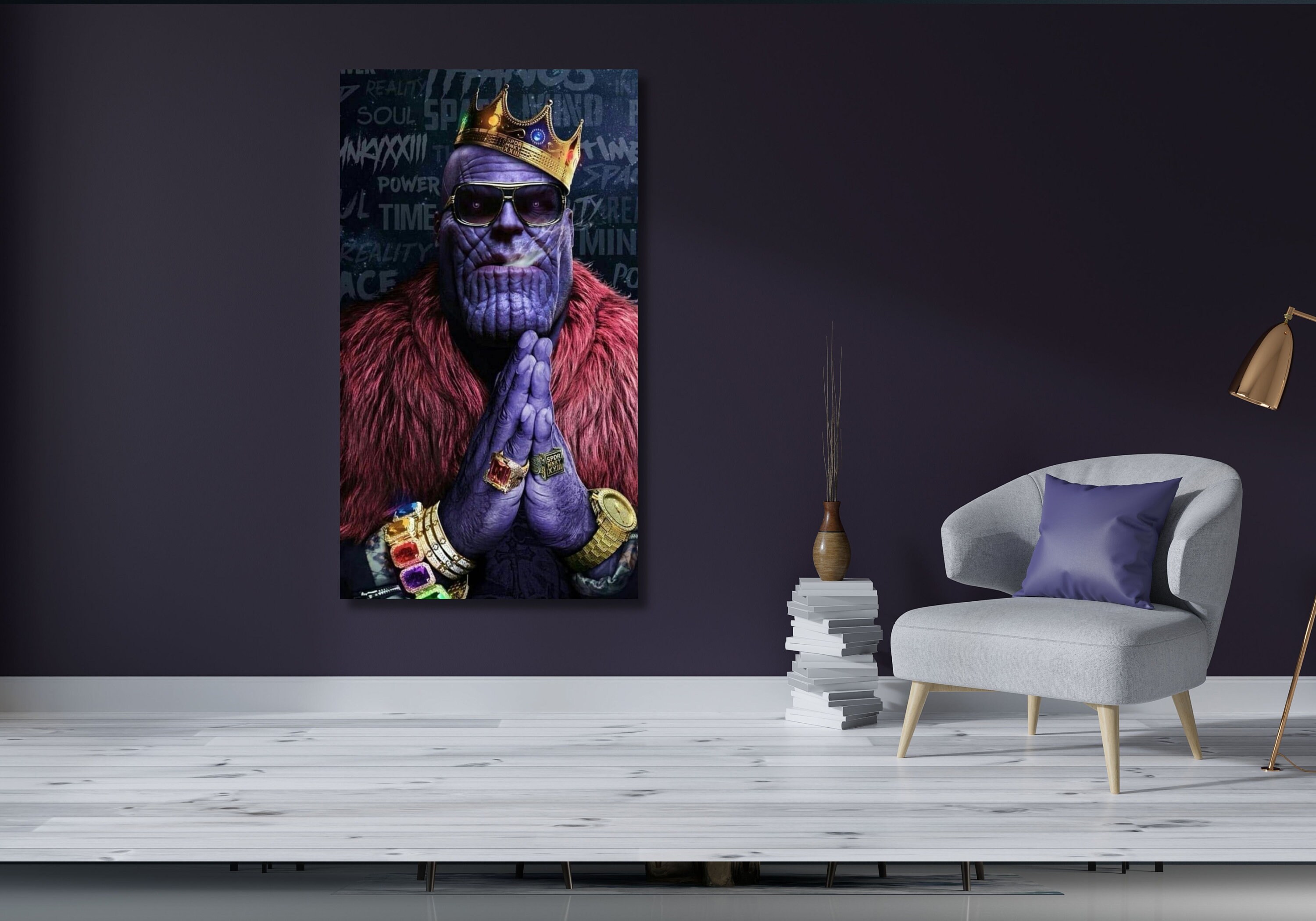 King Thanos Poster Marvel Comics Wall Art, Canvas Print Artwork, Canvas ...