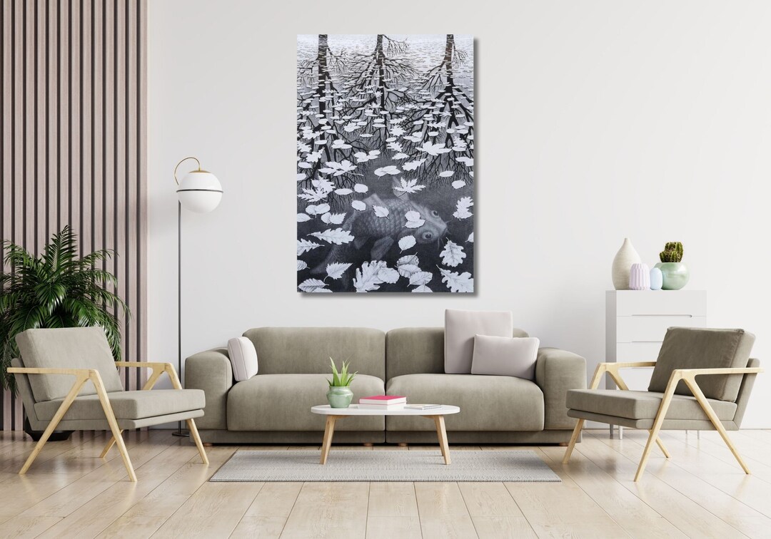 Escher Poster,maurits Cornelis Escher Fish Canvas,cornelis Escher ...